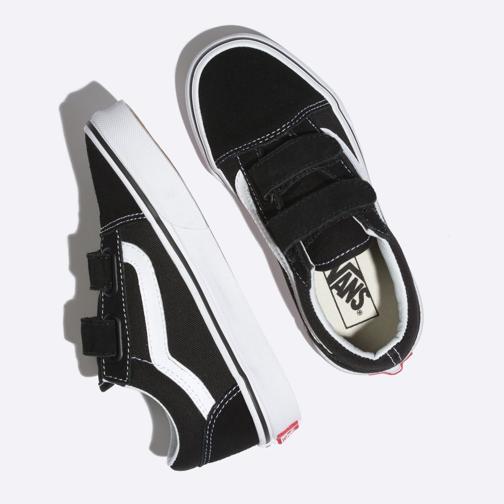Vans Old Skool Strap Black White Skate Shoes